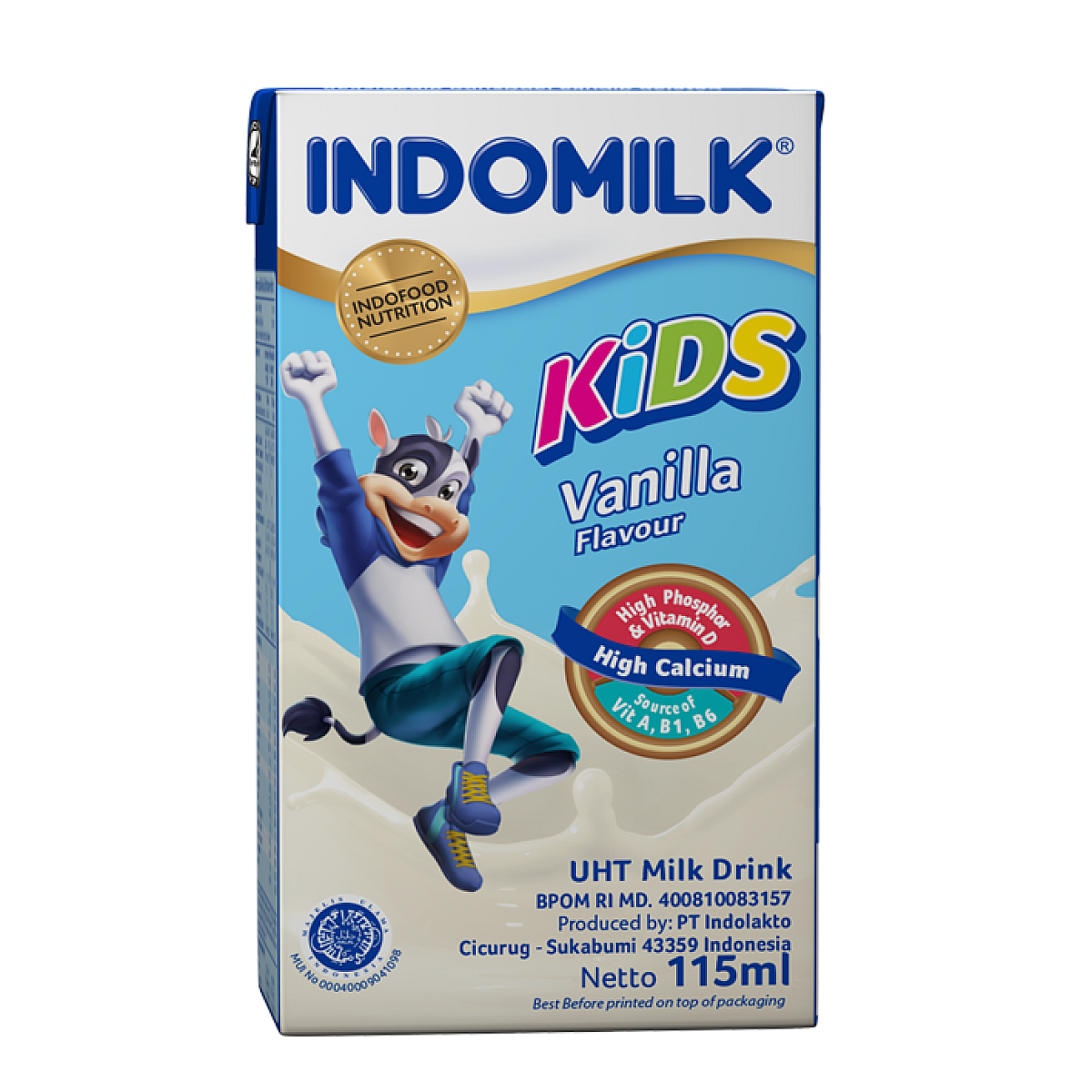 Buy Indomilk Vanilla 115ml (x3 set= 12boxes) Online | La Rue Cambodia