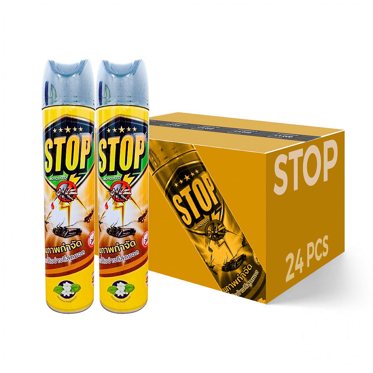 STOP Aerosol Jasmin Fragrance 600 ML 1 Can have 24 bottle | LA RUE